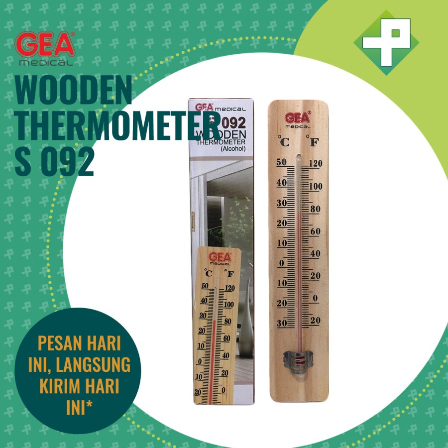 Jual Thermometer Ruangan Kayu GEA S092 / Thermometer Alcohol Kayu GEA ...