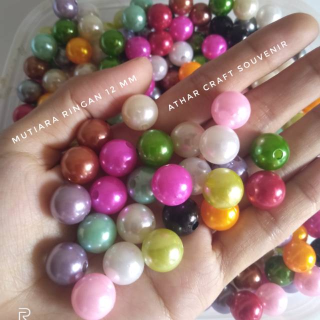 Jual Manik manik Bahan Craft Mutiara Ringan ukuran 10 mm ( isi 50 butir) | Shopee Indonesia