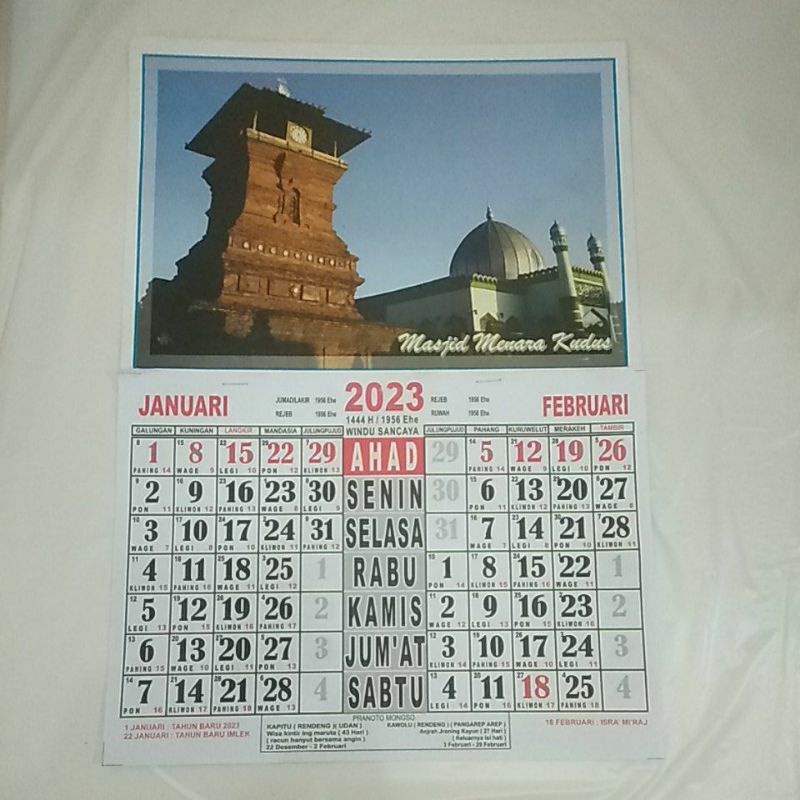 Jual Kalender kejawen jawa Wuku Dinding 2023 Bergambar murah kecil ...