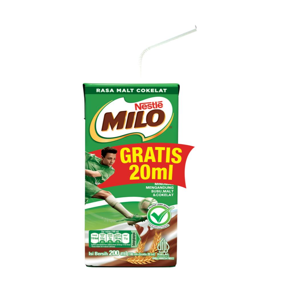 Jual MILO ACTIV-GO UHT Susu Coklat 180ml GRATIS 20ml | Shopee Indonesia