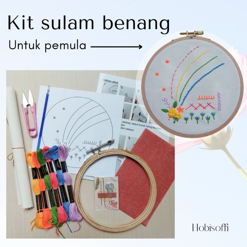 Jual Kit sulam benang untuk pemula - embroidery kit | Shopee Indonesia