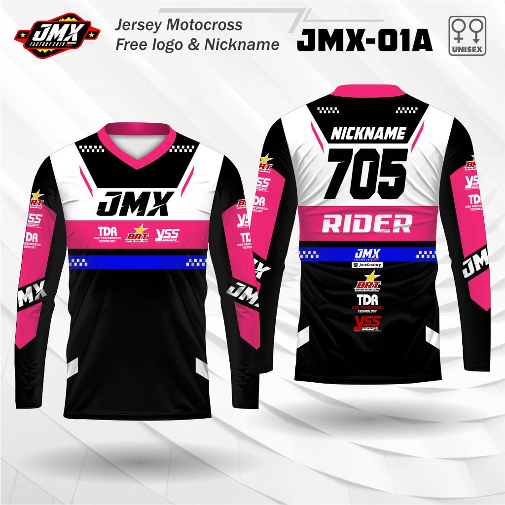 Jual motocross jersey trail enduro trabas custom nama dan nomor ...