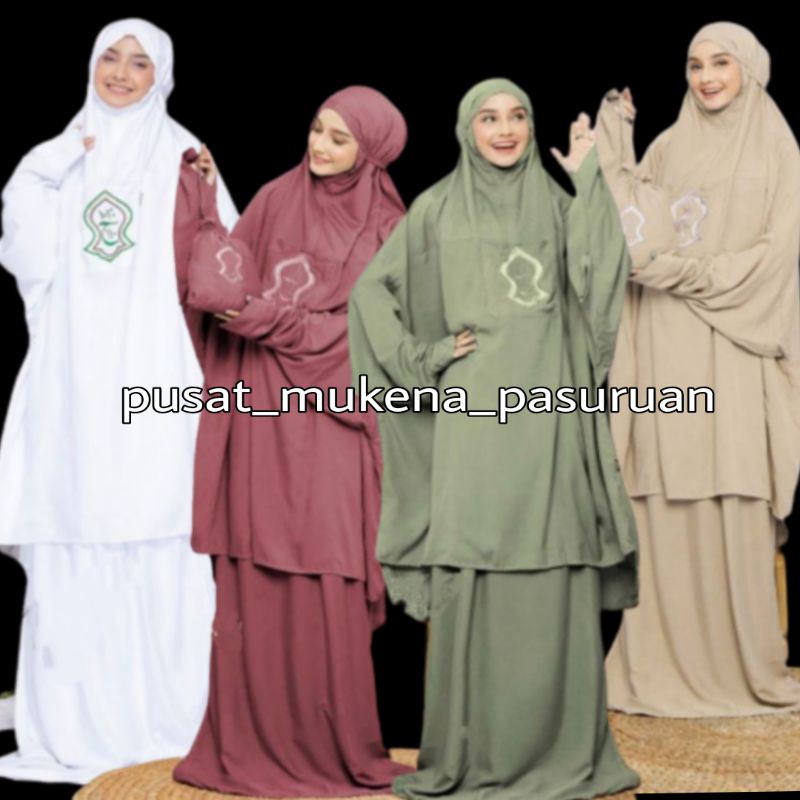 Jual Mukena Terompah Penggalan atas bawah berlengan abh motif dewasa ...