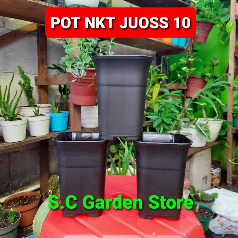 Jual POT BUNGA KOTAK NKT JUOSS 10 WARNA HITAM | POT TANAMAN | POT BUNGA ...