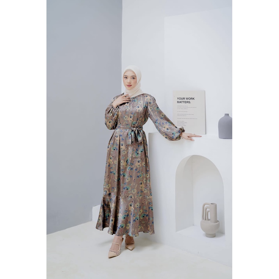 Jual HIMELS Dress Gamis Motif Inaya Dress | Shopee Indonesia