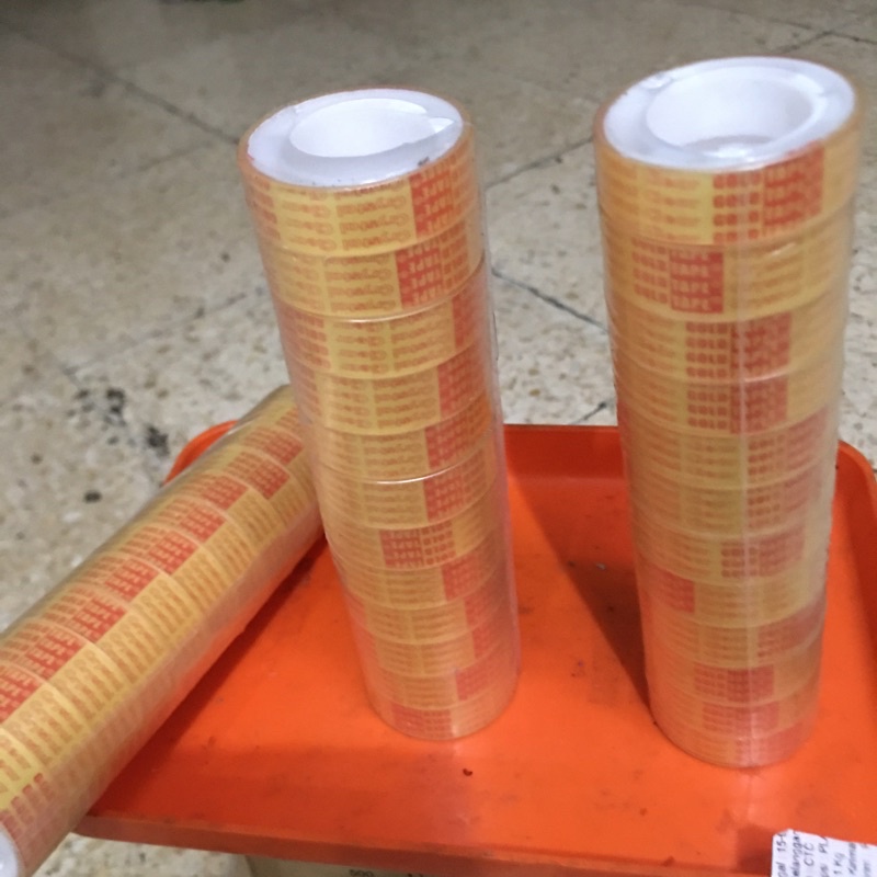 Jual solasi/solatip kecil goldtape. harga per slop isi 12 rol | Shopee ...