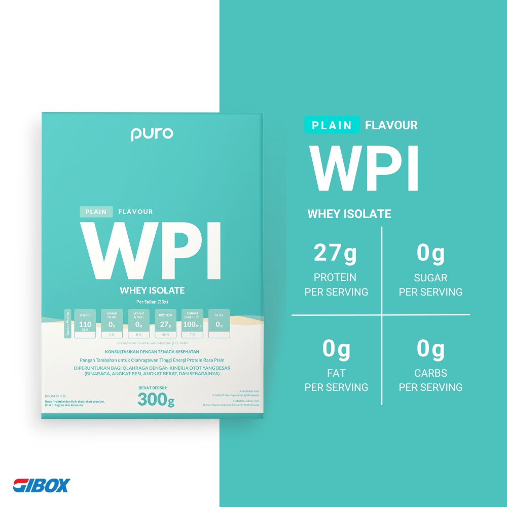 Jual PURO ISOPRO Whey Protein Isolate WPI 90 92 300gr | Shopee Indonesia