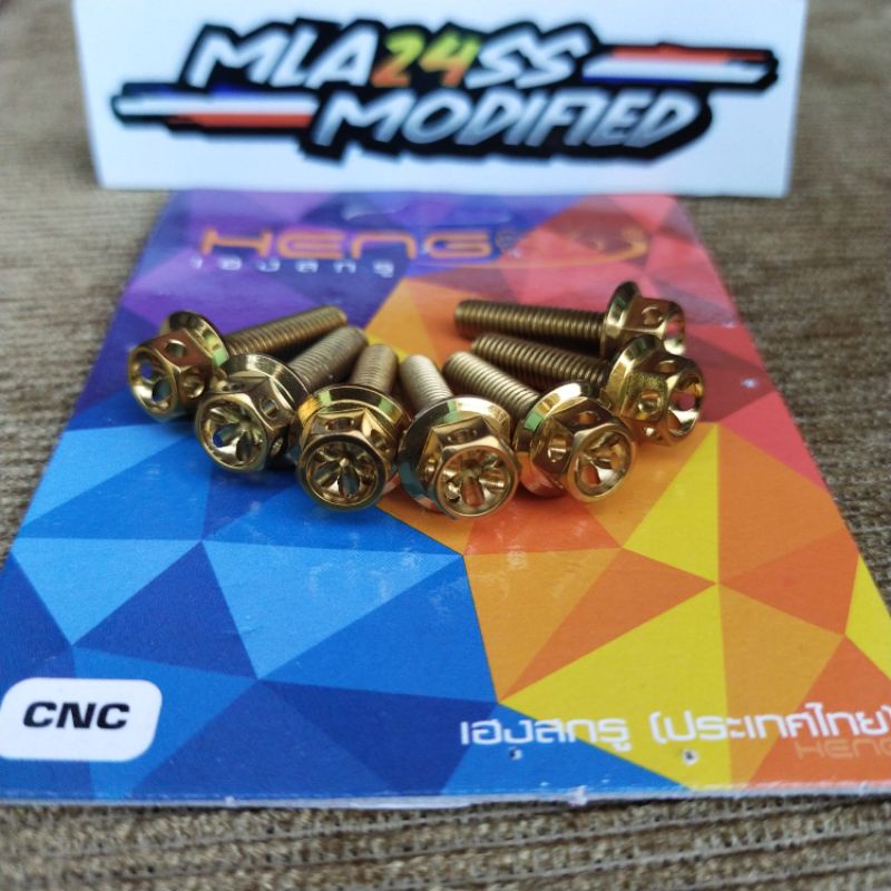 Jual baut probolt tutup tangki ninja R RR gold by Heng thailand stainless isi (7pcs) | Shopee ...