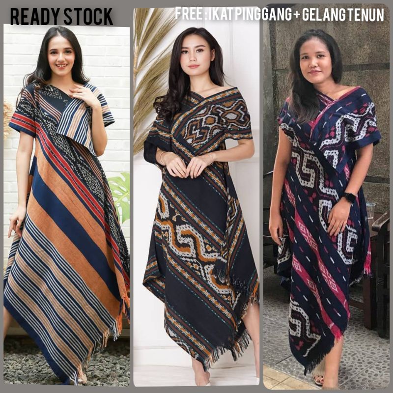Jual Dress Tenun Baju atasan wanita tunik tenun motif modern + free ...