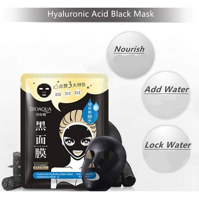 Jual Beautiful ( Sachet ) Bioaqua Hyaluronan Hydrating Black Mask ...