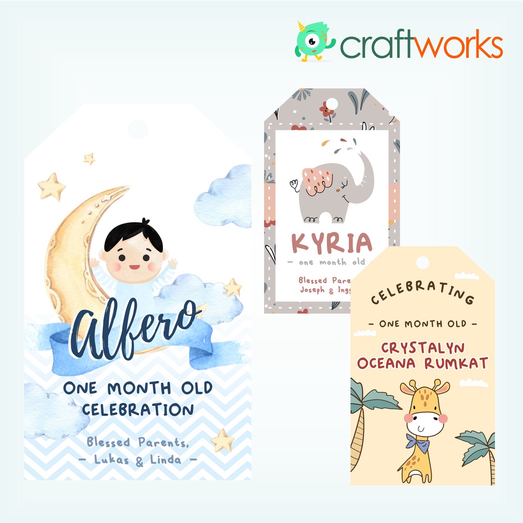 Jual HANG TAG BABY ONE MONTH CUSTOM | Shopee Indonesia