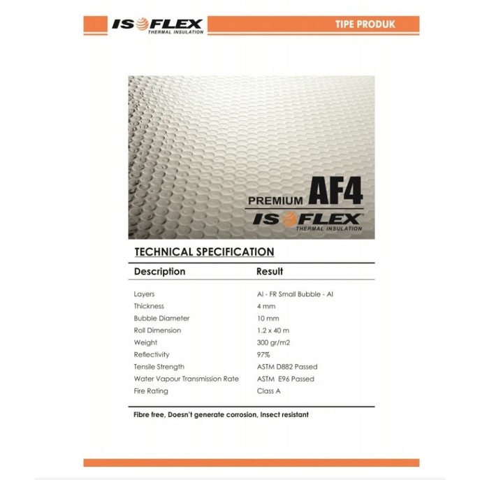 Jual Isoflex Thermal Aluminium Foil Class A Premium AF4 | Shopee Indonesia