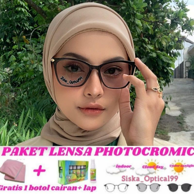 Jual Kacamata Minus Photocromic | Kacamata Antiradiasi (Paket Frame+Lensa) Frame Kacamata Wanita ...