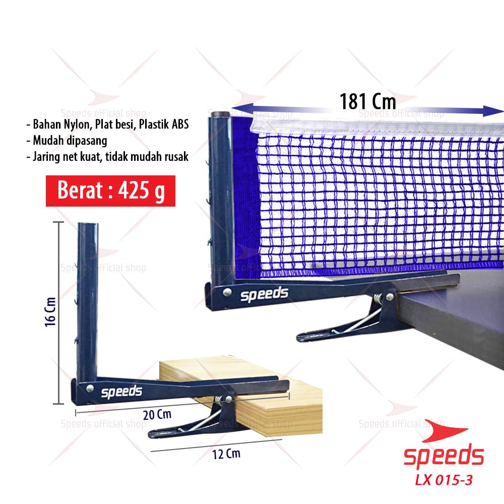Jual SPEEDS NET PINGPONG / NET Original Net Jaring Tenis Meja Pingpong Portable Tennis Ball Net ...