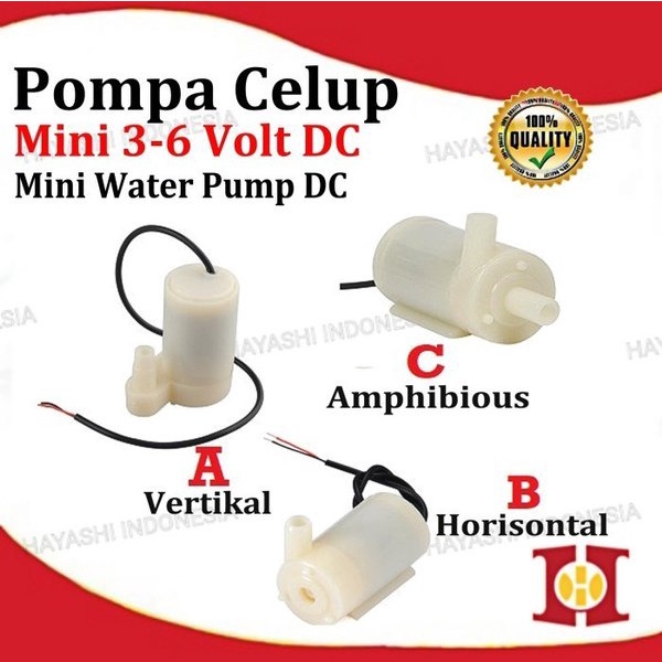 Jual Pompa Air Celup Mini Micro Summersible Water Pump DC Arduino 3-6V ...