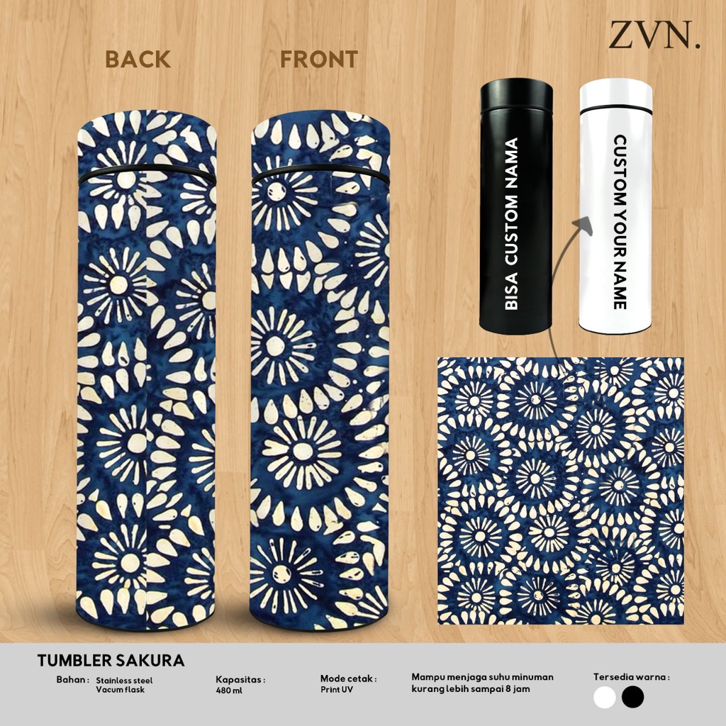 Jual Tumbler Sakura Custom Edisi Batik Nusantara - ZVN | Shopee Indonesia
