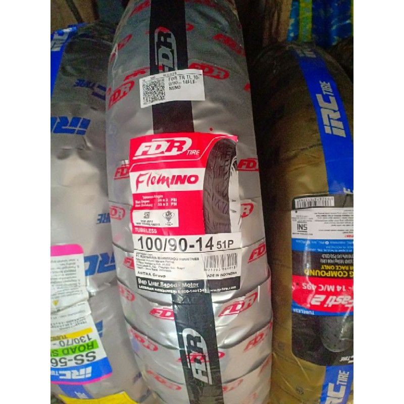 Jual ban fdr flemino ring 14 ukuran 100/90-14 ban motor tubeless ...
