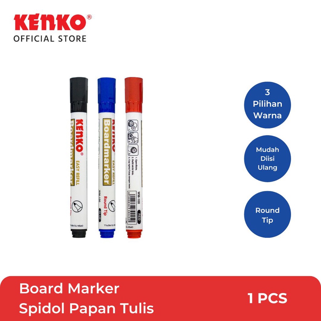 Jual KENKO WHITEBOARD MARKER / Spidol Papan Tulis WM-100 | Shopee Indonesia