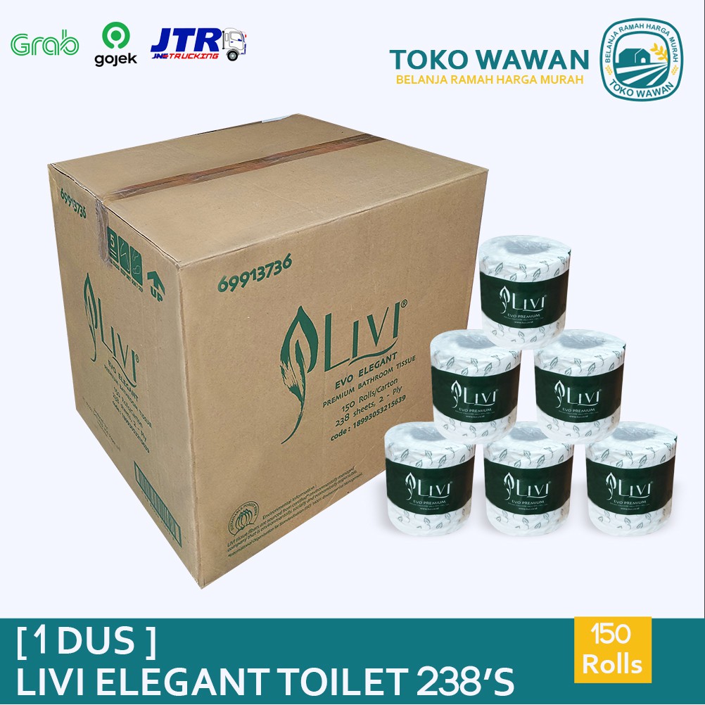 Jual Tissue LIVI EVO Elegant Toilet Roll / 1 DUS / KARTON isi 150 ROLL ...
