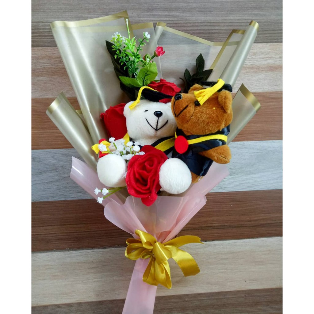 Jual Buket Bunga Flanel + Boneka (Kado Wisuda/Valentine/Anniversary ...