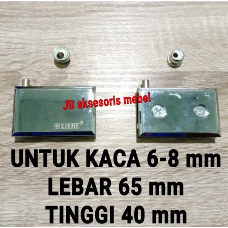 Jual Engsel jepit kaca Chrome 6 - 8 mm merk Xiehe / Pivot kaca kilap 6 ...