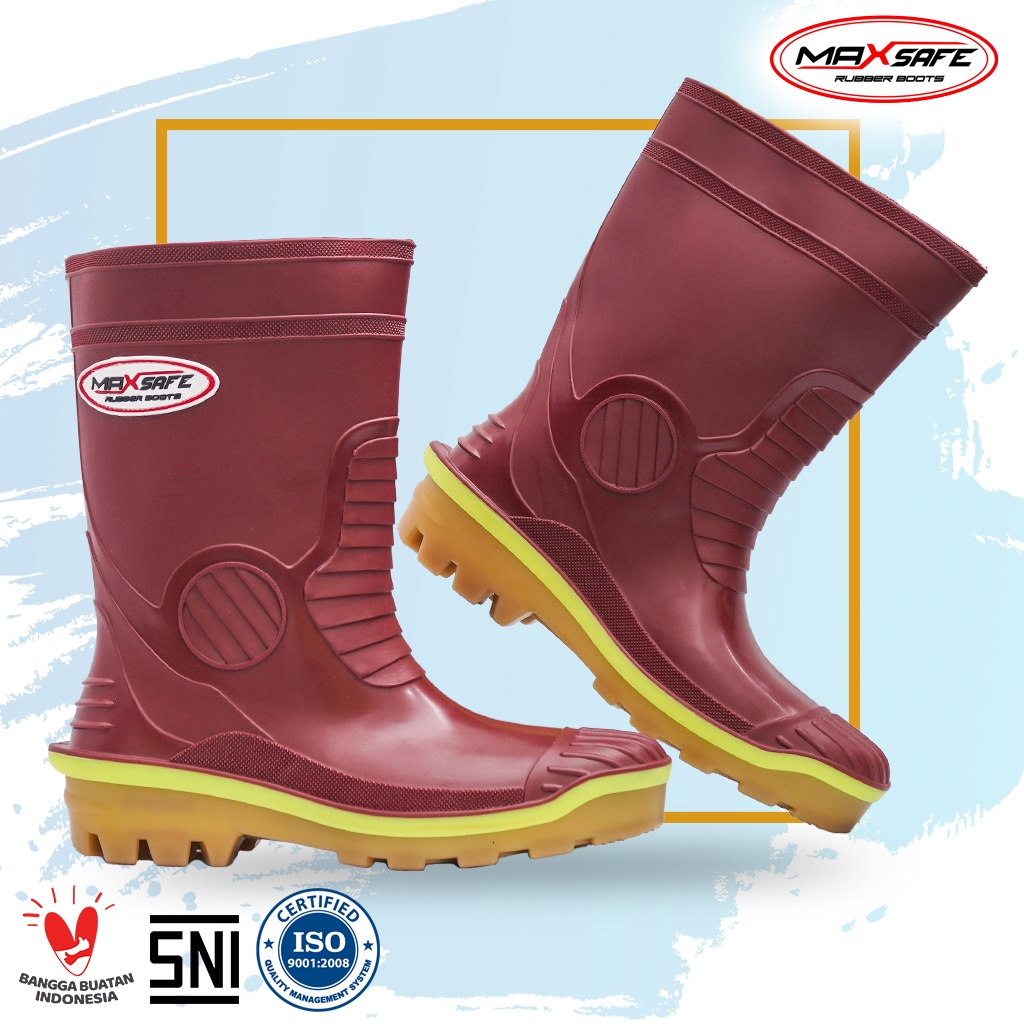 Jual Sepatu Boot Pendek SNI Termurah Max Safe 1333 maroon Scotlight ...