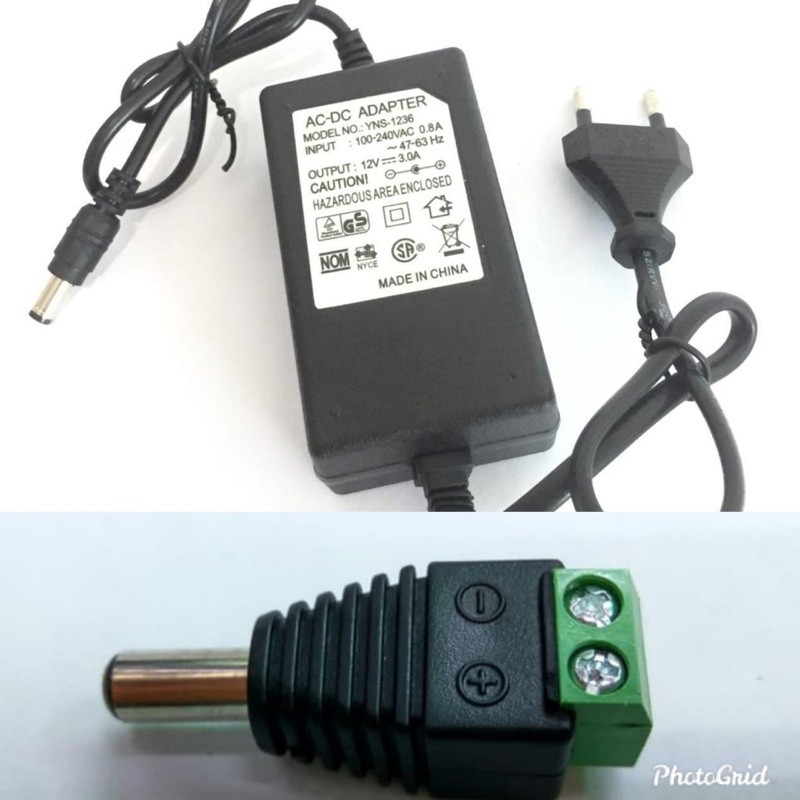 Jual Power suply Adaptor 12V 3A 36W + Connect DC Set | Shopee Indonesia