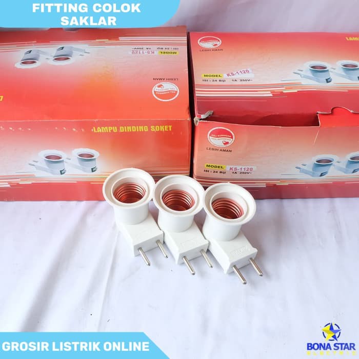 Jual FITTING LAMPU TIDUR SAKLAR ON OFF / FITTING COLOK SAKLAR KUNINGAN ...