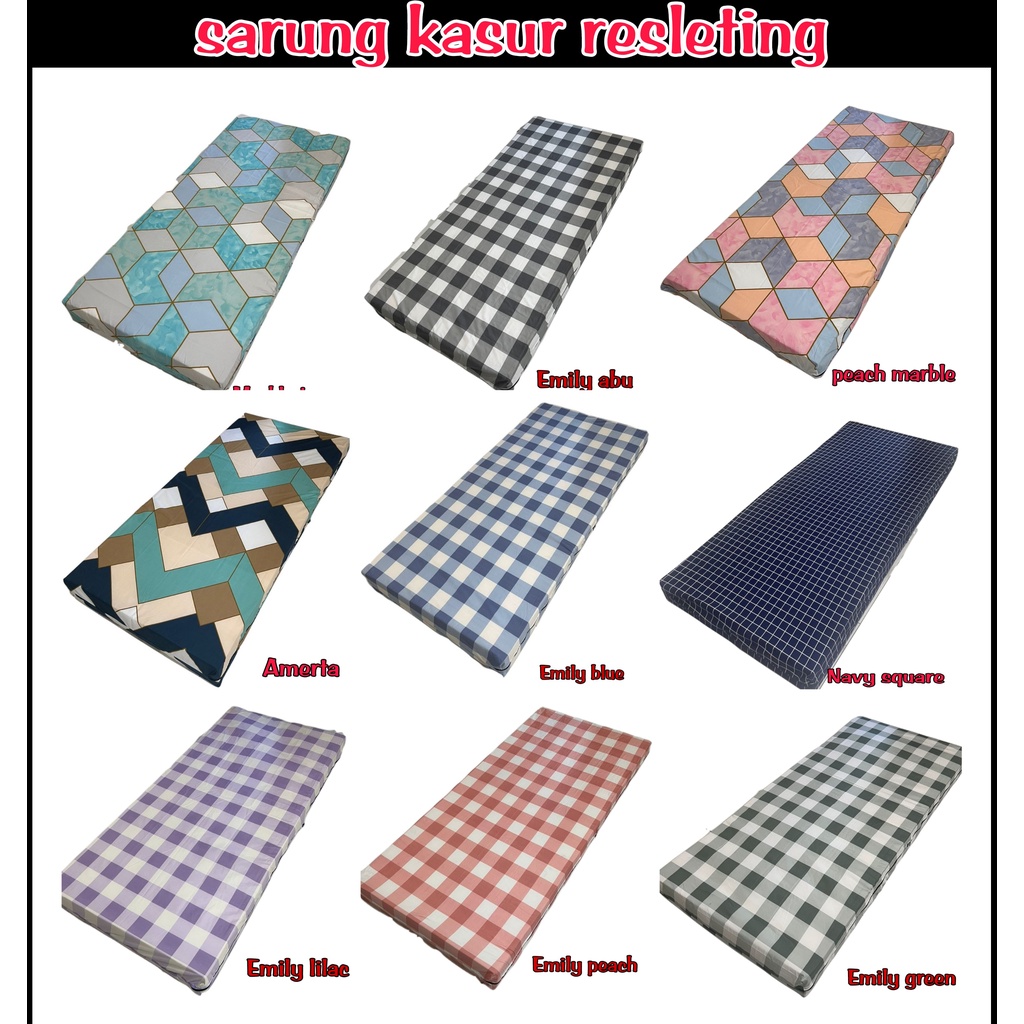 Jual Sarung kasur busa resleting / sprei resleting UK 90x200x15 cm ...