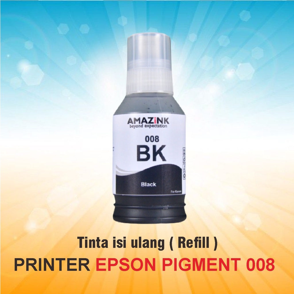 Jual Tinta isi ulang Epson PIGMENT 008 warna BLACK/Hitam Tinta Printer ...