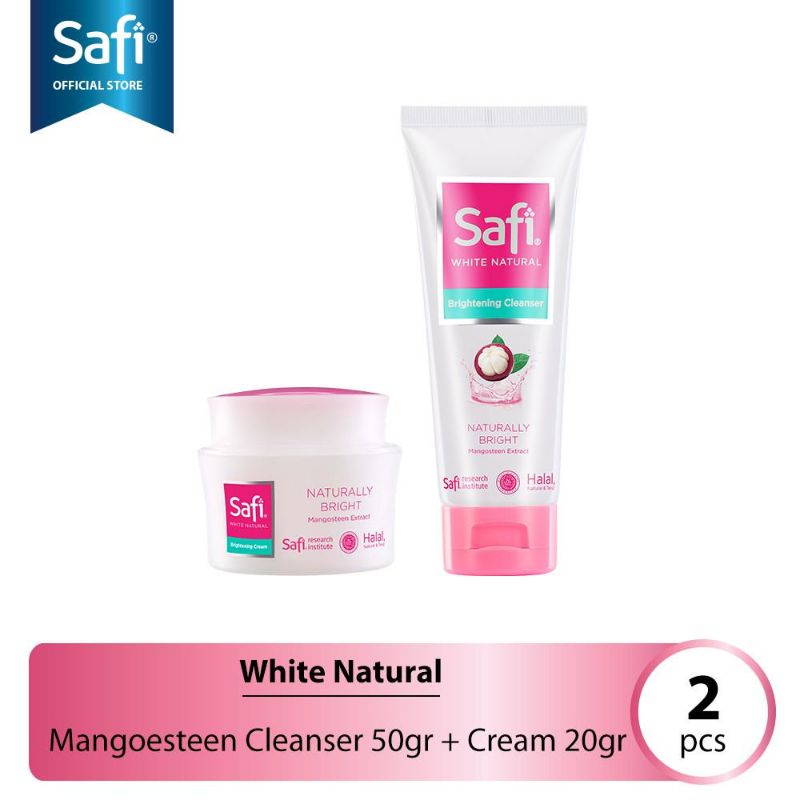 Jual Safi White Natural Mangosteen Cleanser 50gr+Cream 20gr (KEMASAN ...