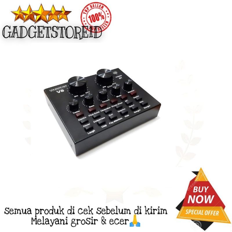 Jual GG - soundcard v8 Mixer Bluetooth USB Extenal Vlogging Youtuber Soundcard V8 Audiao ...