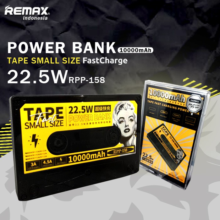 Jual Remax Power Bank 10000mAh RPP-158 Tape22.5W Fast Charging Power Bank | Shopee Indonesia