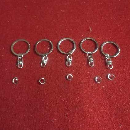 Jual Ring Gantungan Kunci Gepeng + Join Putar Tebal 2mm Diameter 1 inch ...