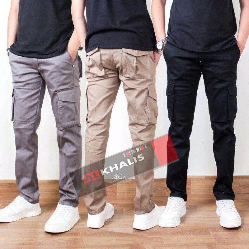 Jual [TERLARIS] CELANA CARGO PANJANG PRIA UKURAN 27-38 PREMIUM QUALITY SLIMFIT COWO SKINNY POLOS ...