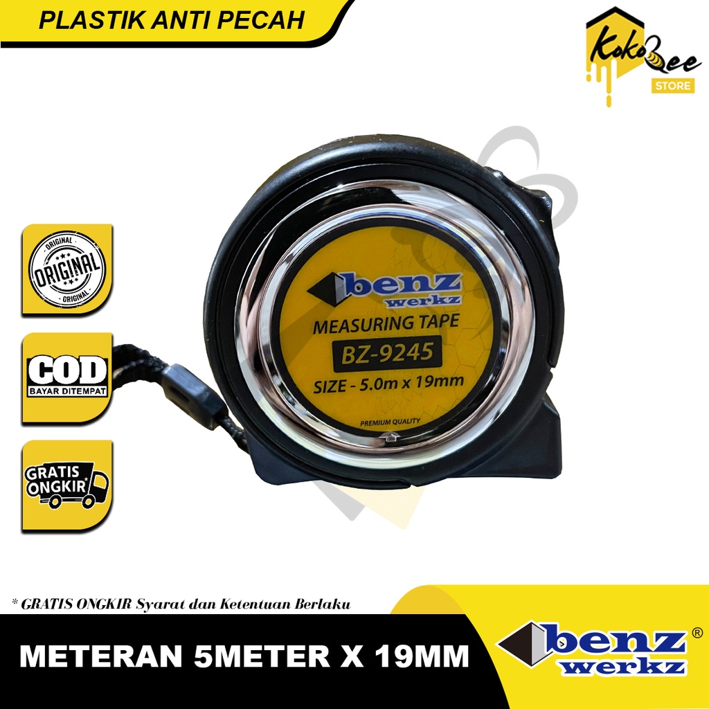Jual Meteran tangan roll 5 meter x 19mm - measuring tape 5M meteran ...