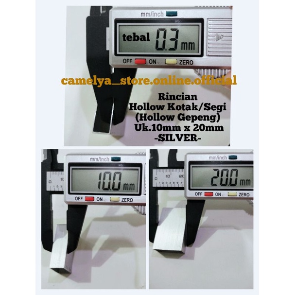 Jual Hollow Aluminium (Holo Gepeng) Uk.10mmx20mm SILVER dan COKLAT ...