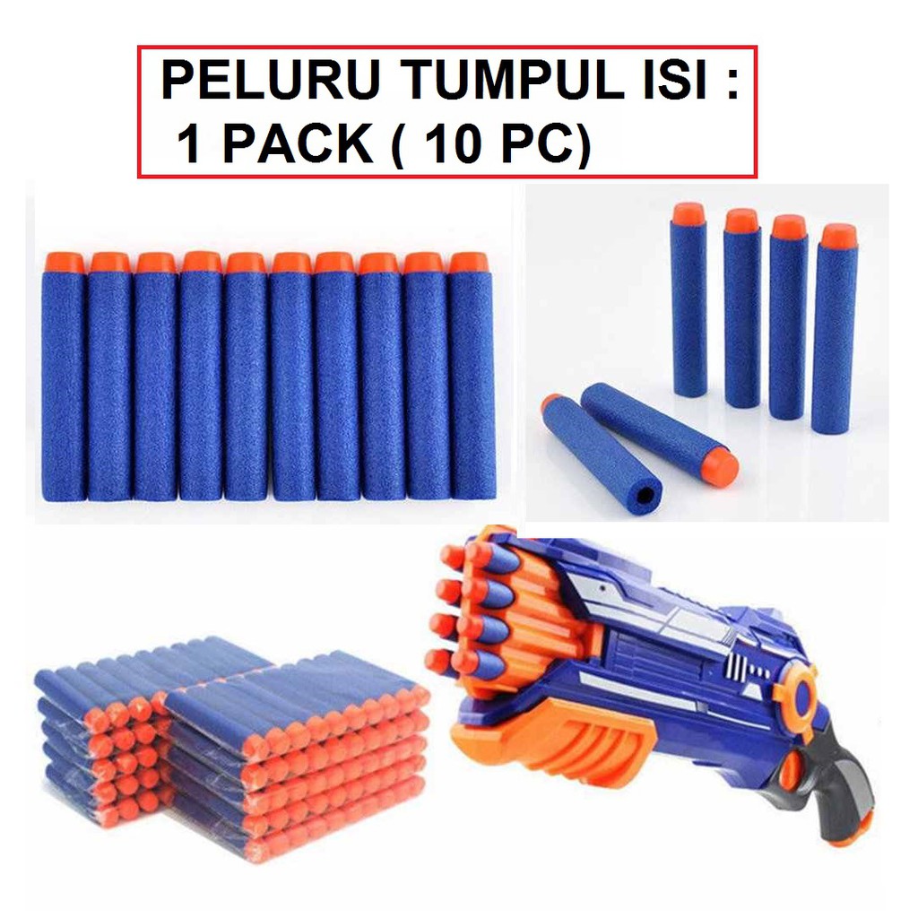 Jual MAINAN ANAK Tembak Nerf SOFT BUSA Bulat TUMPUL Warna Biru NERF ...