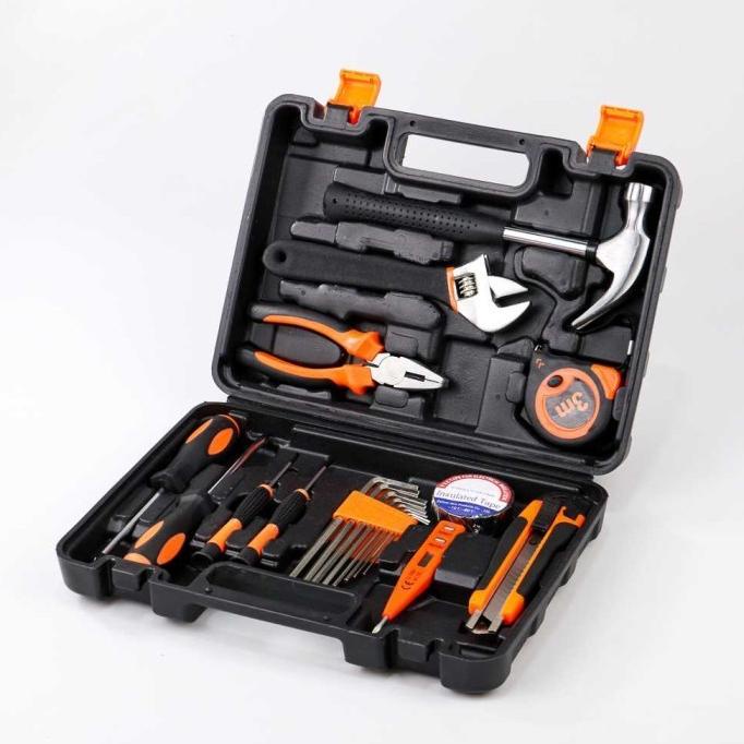 Jual 19 in 1 Satu Set Alat Pertukangan Tang Palu Cutter Obeng Meteran ...