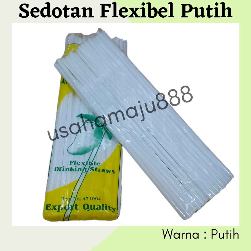 Jual Sedotan Tekuk Putih Hitam Flexsibel (Per Pack) Sedotan Plastik ...