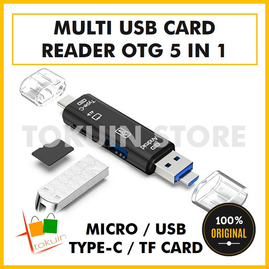 Jual Multi Card Reader Micro USB Type C OTG Adapter SD TF USB HUB 3.0 5 ...