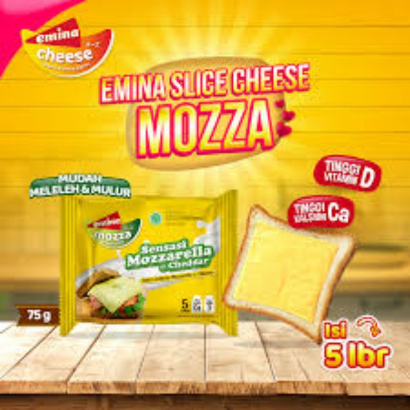 Jual KEJU MOZZARELLA EMINA / CHEDAR MOZZA SLICE MELTED CHEESE MUDAH ...