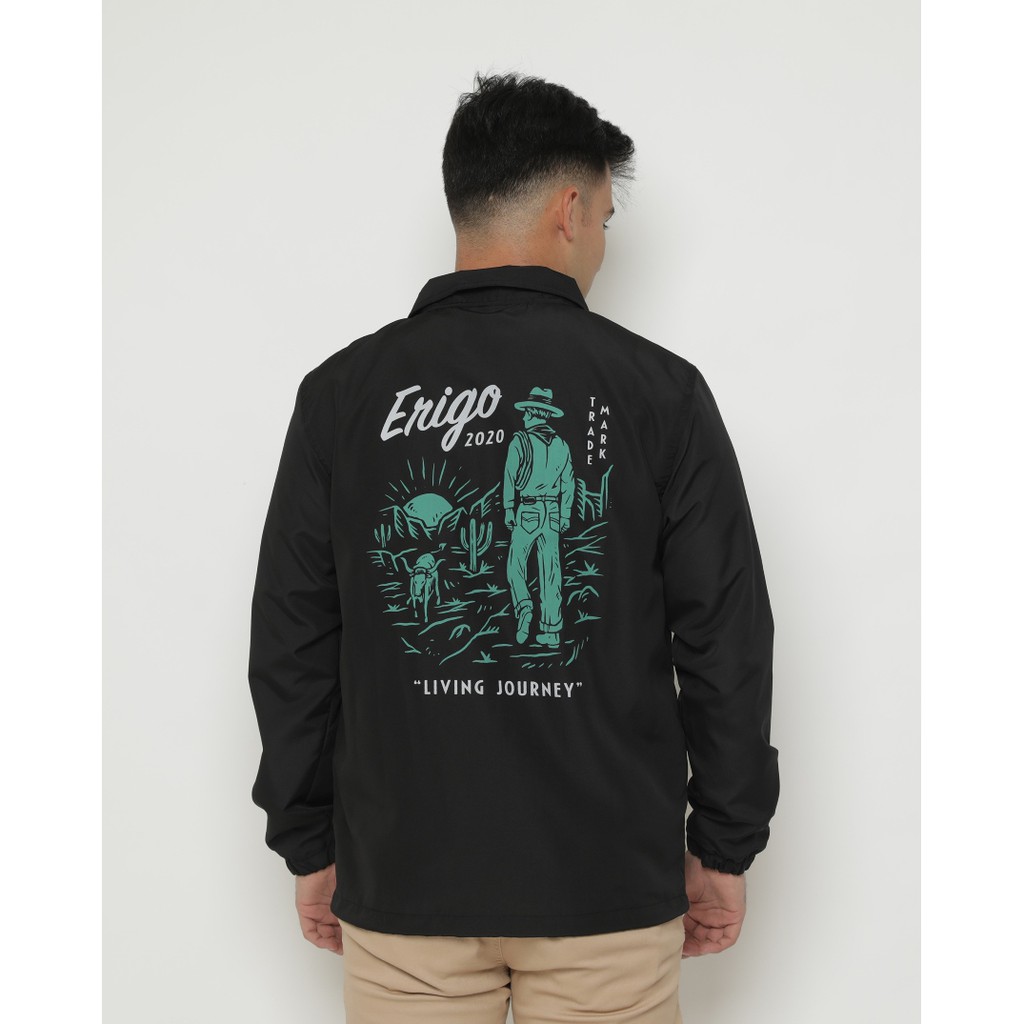 Jual Erigo Coach Jacket Living Journey Black | Shopee Indonesia
