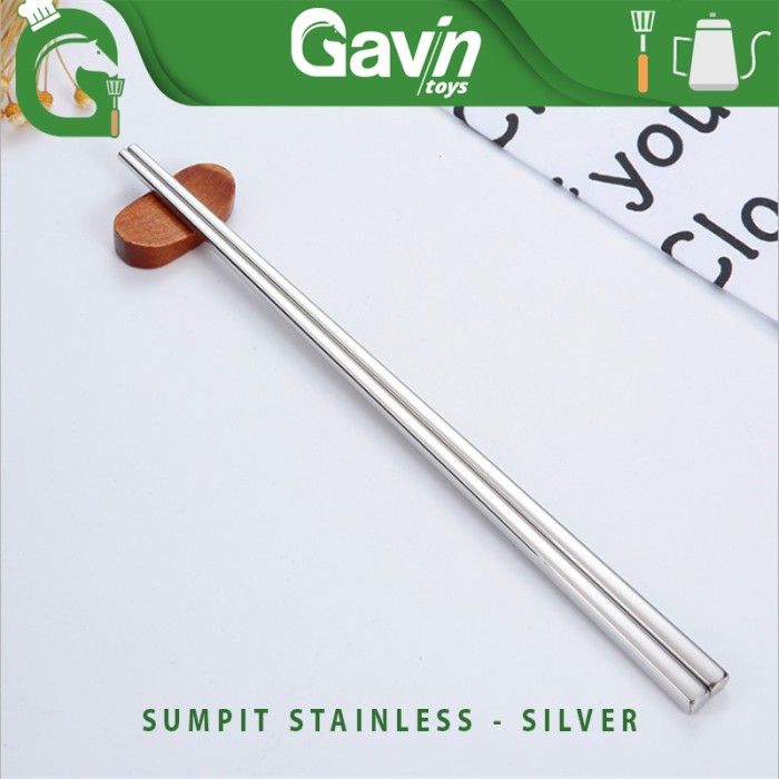 Jual Sumpit Stainless Korean Chopstick Silver Sumpit Makan Hotel 23cm ...