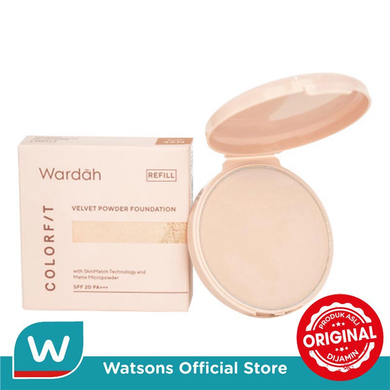 Jual Wardah Colorfit Velvet Powder Foundation 32N Neutral Beige Refill ...