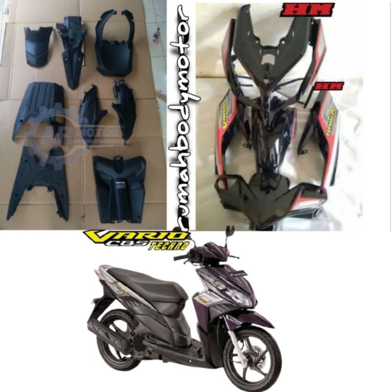 Jual Honda Vario 110 tecno cbs karbu Cover full body kasar halus hitam ...