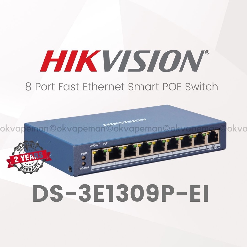Jual Hikvision DS-3E1309P-EI Smart PoE Switch 8 Port Fast Ethernet | Shopee Indonesia