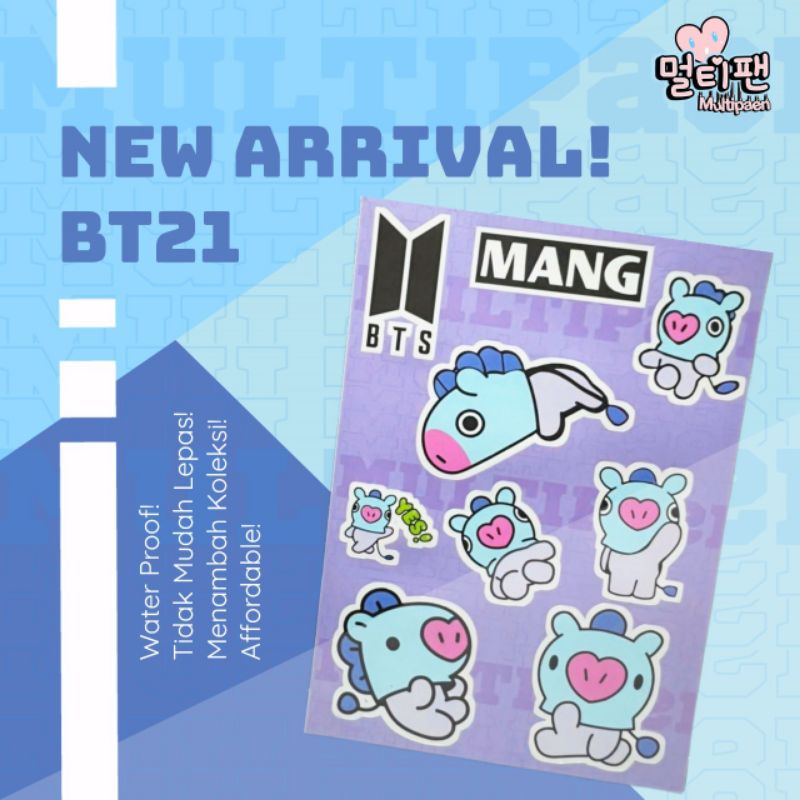 Jual Sticker BTS BT21 MANG karakter / stiker vynil waterproof anti air ...