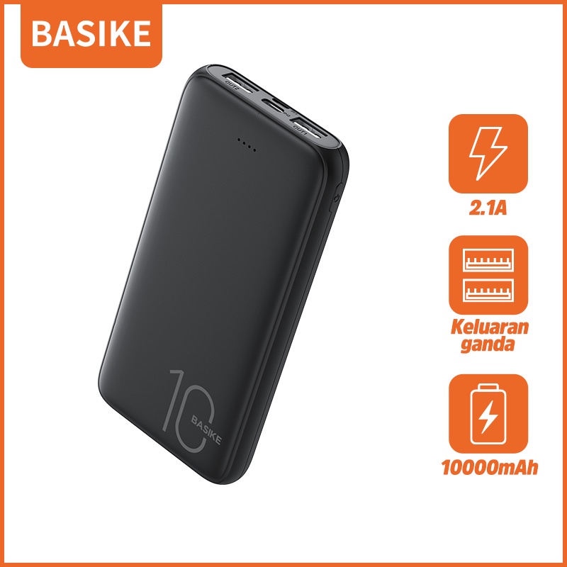 Jual BASIKE Power bank 10000mAh Input powerbank Type C LED Kekuatan ...