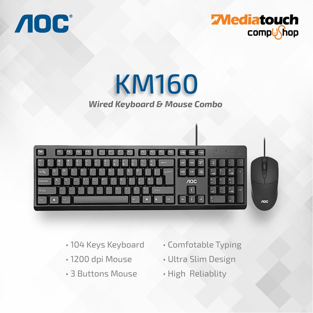 Jual AOC KM160 - Keyboard & Mouse COMBO | Shopee Indonesia